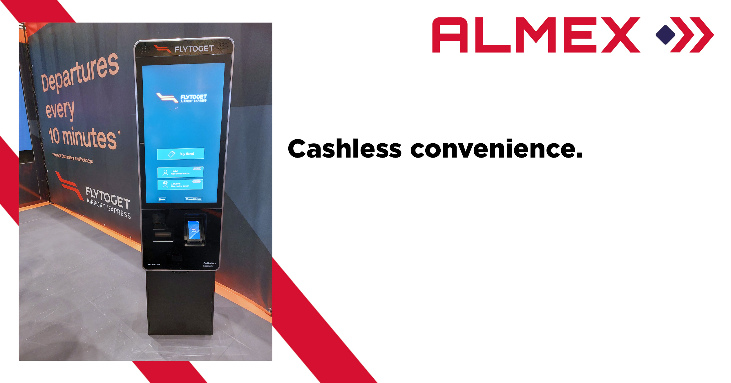 ALMEX delivers stationary vending machines for airport express Flytoget - Almex